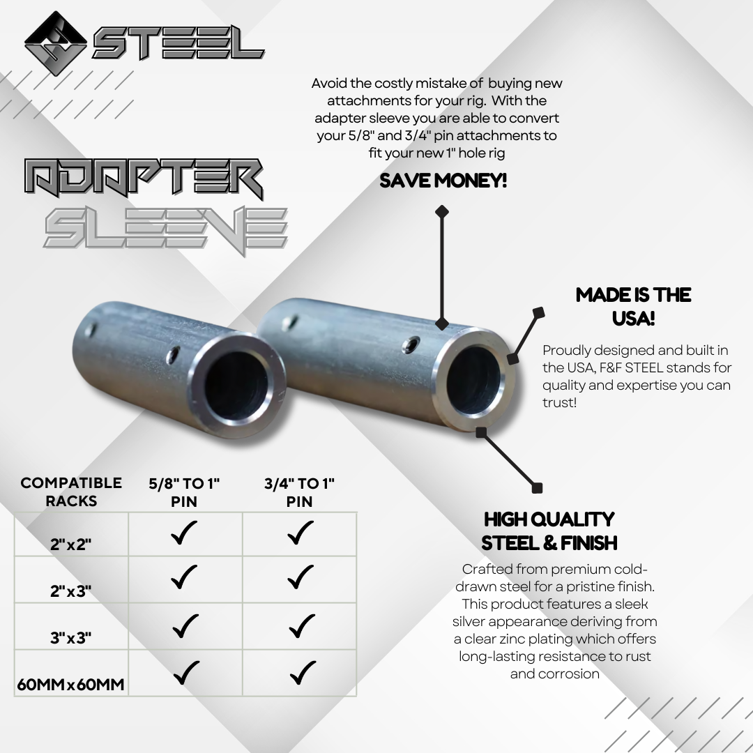 Pin Adapter Sleeve - 5/8" to 1" – F and F Steel