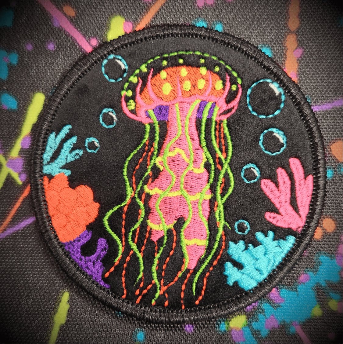 Blacklight Dark Blacklight Jellyfish Velvet Patch - Amp Up Your Wardro ...