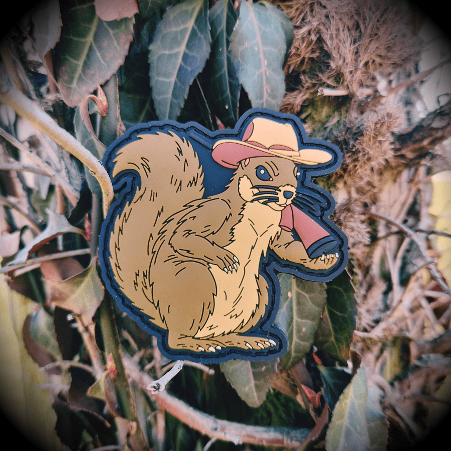 Bullseye Bucky the Squirrel - 3 Inch - PVC Patch – F and F Steel